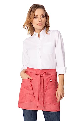Chef Works Unisex Medford Half Bistro Apron, Coral, One Size