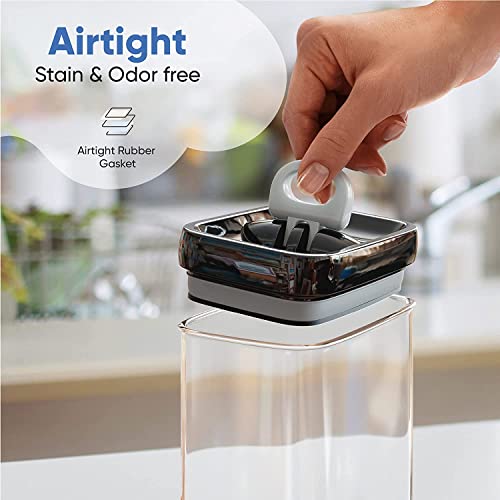 Chef's Path Airtight Food Storage Containers (12 Pack) for Kitchen & Pantry Organization - BPA Free Clear Plastic Containers with Lock Lids for Dry Snacks - Snack Containers with Labels & Marker
