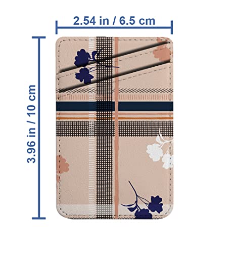 Diascia Pack of 2 - Cellphone Stick on Leather Cardholder ( Pastel Pink Spring Pattern Pattern ) ID Credit Card Pouch Wallet Pocket Sleeve