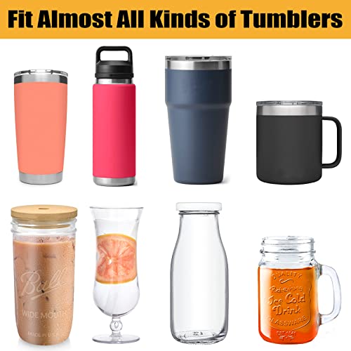 ALINK 8-Pack Reusable Silicone Straws - Long Flexible Rubber Silicone Drinking Straws for RTIC/Yeti 30 oz Tumblers, Jars, with 2 Cleaning Brush