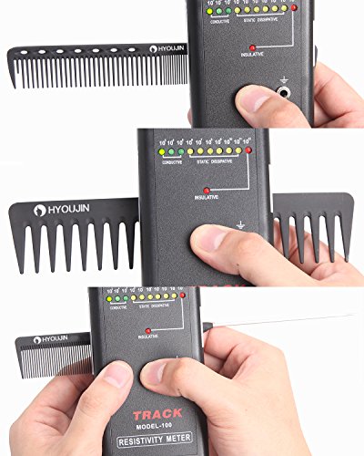 HYOUJIN 7 pcs Hair Comb Set Rat Tail Parting Combs Carbon Wide and Fine Tooth Comb Brush Cutting Comb Professional Styling Hair Combs for Women,Men Accessories with Clips