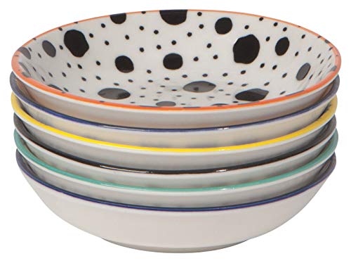 Now Designs Pinch Bowls, Bits & Dots, Assorted Colors - DIA 3.75 in x 1 in, 2oz | Set of 6.