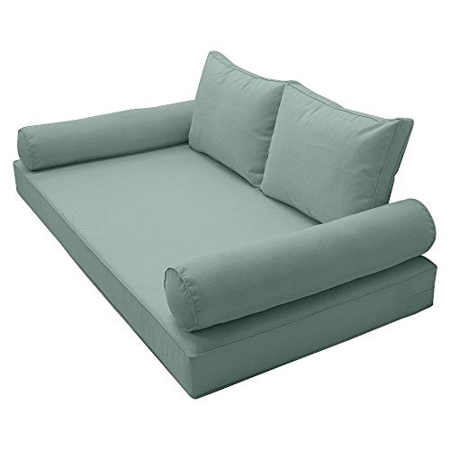 Prolinemax |Cover ONLY| Outdoor Style 1 Crib Piped Trim Daybed Mattress Bolster Pillow Fitted Sheet AD002