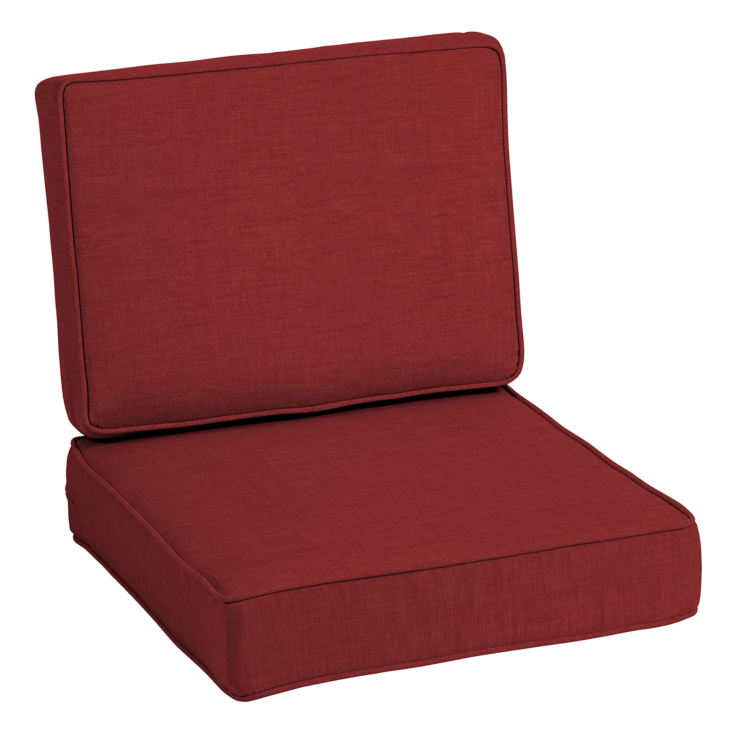Arden Selections ProFoam Essentials Outdoor Deep Seating Cushion Set 24 x 24, Ruby Red Leala