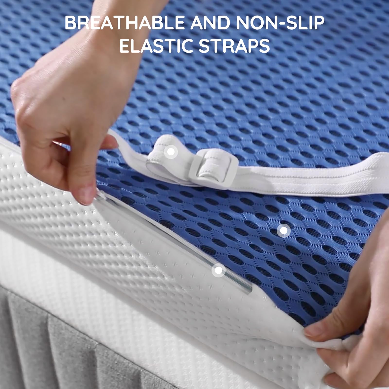 WAVV Gel Memory Foam Mattress Topper Cooling Mattress Pad Bed Medium Support,with Removable and Washable Cover,CertiPUR-US Certified (King Size-4Inch)