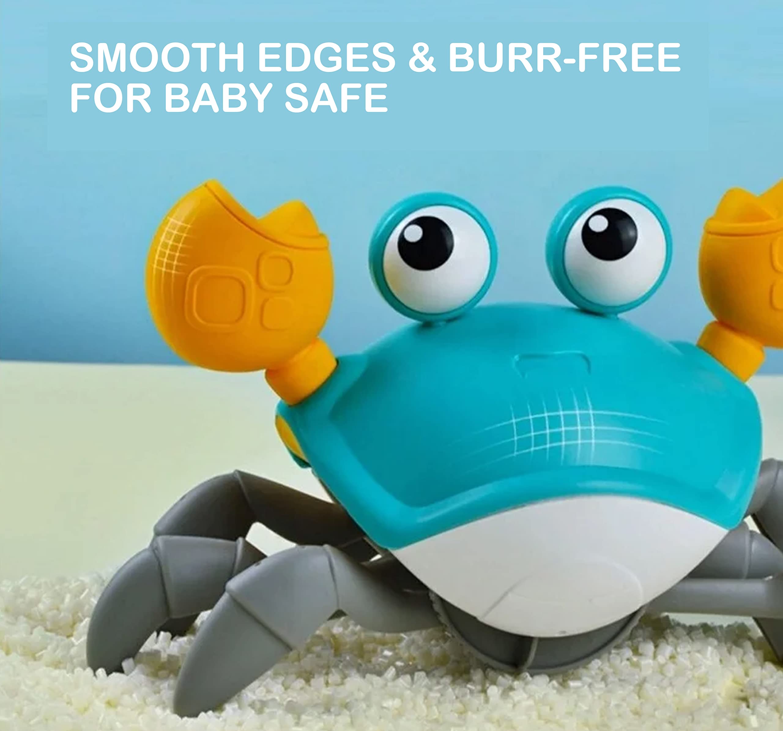 scientree Crawling Crab Baby Toy with Light Up and Music , Toddler Interactive Toys with Sensor Obstacle Avoidance Function,USB Rechargeable, Fun Moving Toy for Babies, Toddlers and Kids