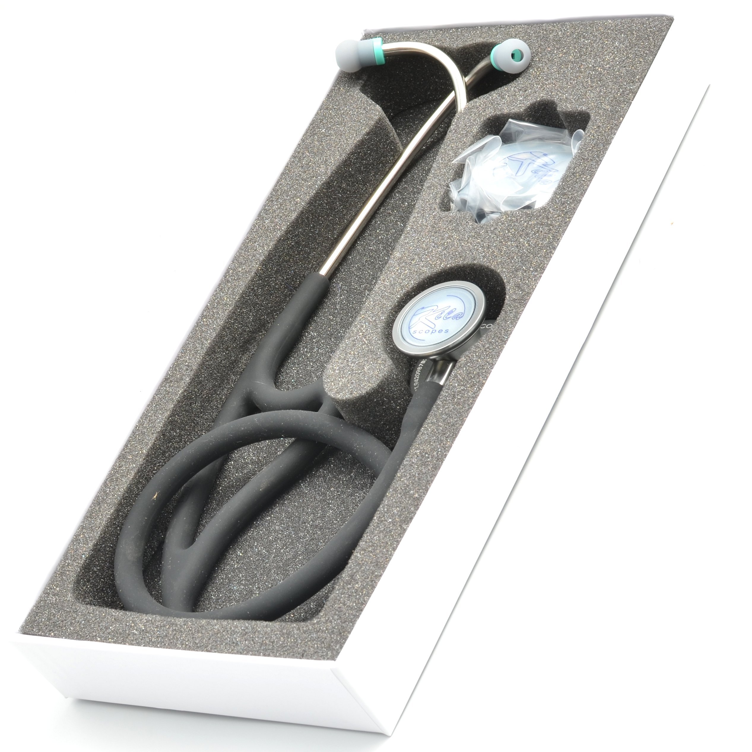 Kila Scopes Specialist Stethoscope - Professional Dual Head Cardiology & Diagnostic Stethoscope for Doctors and Nurses - with Accessories, K751 Black