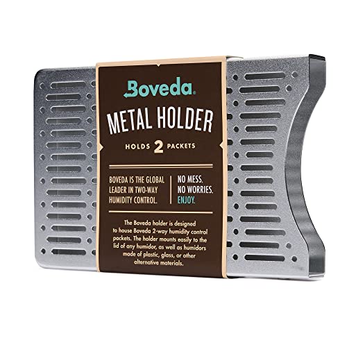 Boveda Brushed Aluminum Humidity Pack Holder â For Use With Two Size 60 Boveda Pack (Sold Separately) - Space Saving - Includes Magnetic and Removable Tape Mounting Kits â 1 Count