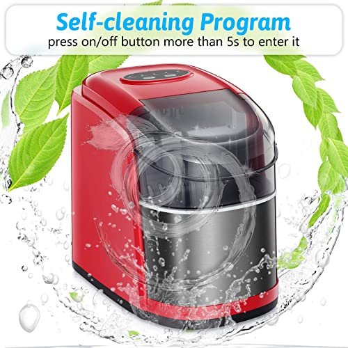 Antarctic Star Ice Maker Machine Countertop,Portable Automatic 9 Ice Cubes Ready in 8 Minutes,Makes 26 lbs of Ice per 24 Hours,Self-Clean,See-Through Lid for Home/Bar/Party (Stainless Steel)