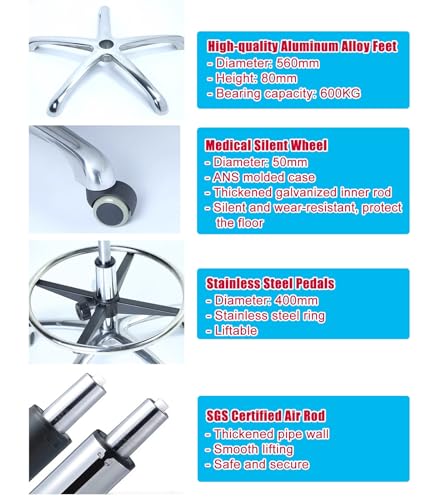 Generic Ergonomic Saddle Chair with Back Support, Split Seat Dental Rolling Stool for Medical Office and Home Use - Two Tilting Options Available