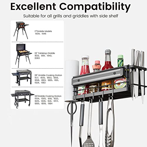 LIVOD Griddle Caddy for Blackstone Griddle Accessories, Blackstone Griddle Caddy Grill Accessories Storage Box for Blackstone 28β-36β Griddle, BBQ Accessories with a Magnetic Tool Holder Set