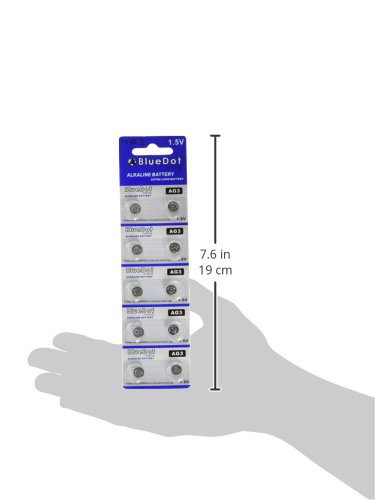 BlueDot Trading AG3 LR41 SR41 392 196 Alkaline Button Coin Cell 1.55v Battery for Watches, Calculators, Toys, Other Electronic Products, Quantity 10 Count