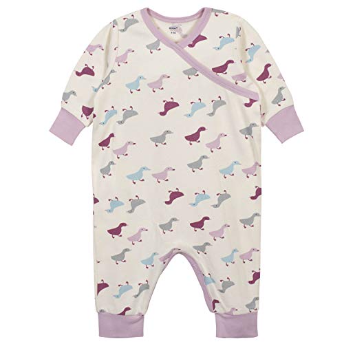 Grow by Gerber Baby Girls 3-Pack Coverall Set, Pink/Ivory, 3-6 Months
