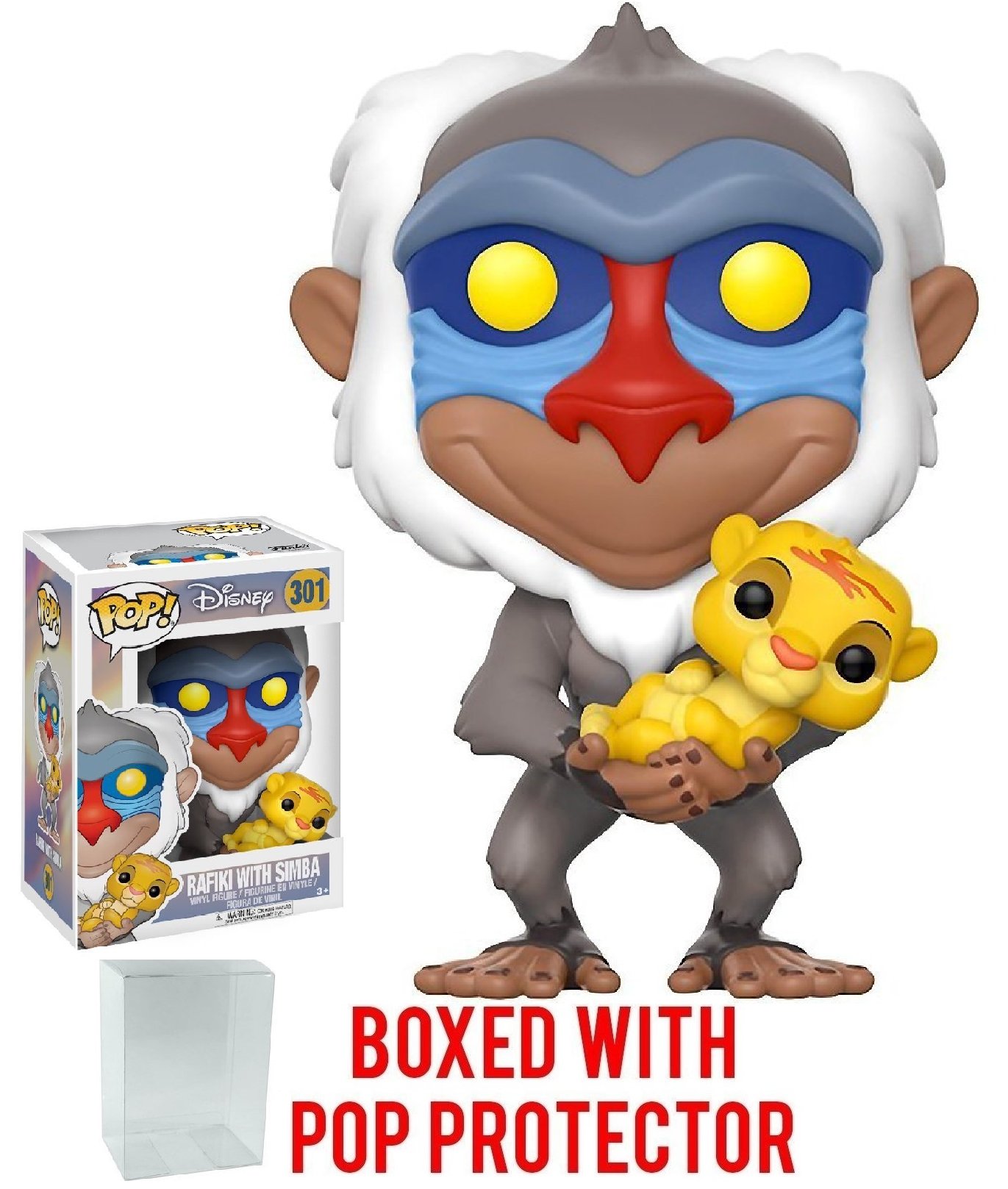 Disney: The Lion King - Rafiki with Simba Funko Pop! Vinyl Figure (Bundled with Compatible Box Protector Case), Multicolored, 3.75 inches