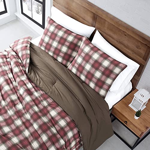 Eddie Bauer - Queen Comforter Set, Reversible Alt Down Bedding with Matching Shams, Home Decor for Colder Months (Navigation Red, Queen)