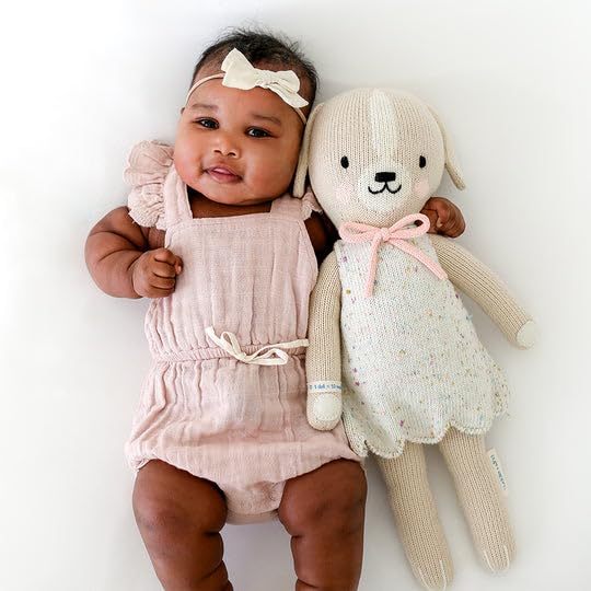 cuddle + kind Mia The Dog Little 13" Hand-Knit Doll β 1 Doll = 10 Meals, Fair Trade, Heirloom Quality, Handcrafted in Peru, 100% Cotton Yarn