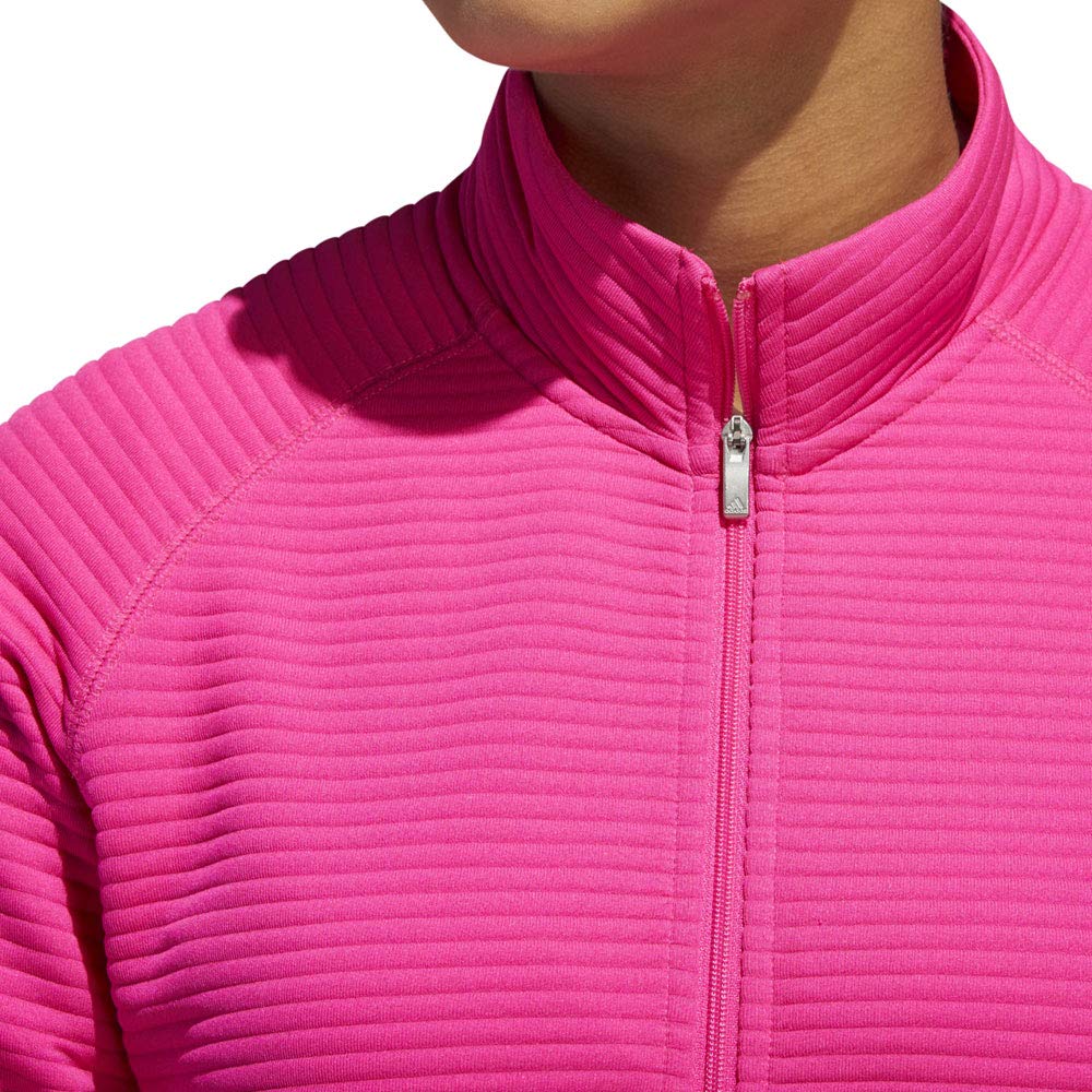 adidas Golf Women's Essential Textured Jacket, Small, Shock Pink