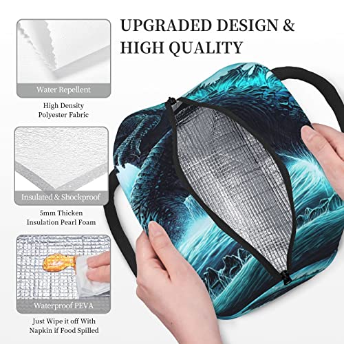 Antperadsne Lunch Bag For Women Turquoise Reusable Insulated Lunch Box Lunch Tote Meal Prep Bag for Picnic Office Work