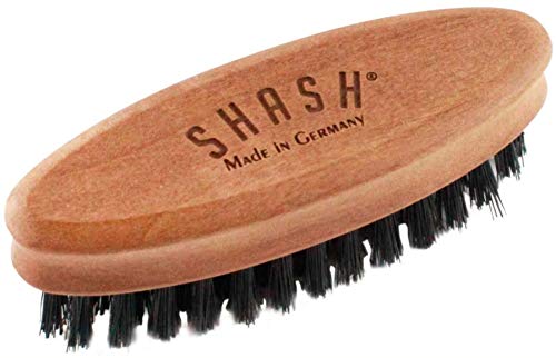 Made in Germany - SHASH Smooth 100% Boar Bristle Beard Brush, Naturally Conditions and Softens Hair - Portable, Eases Itch and Irritation, Supports Healthy Growth, Eco-Sourced