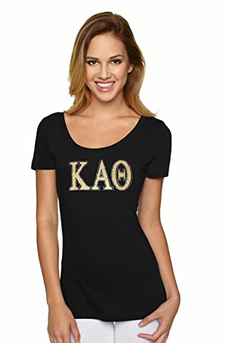Kappa Alpha Theta Letter Bling T-Shirt- Small Black