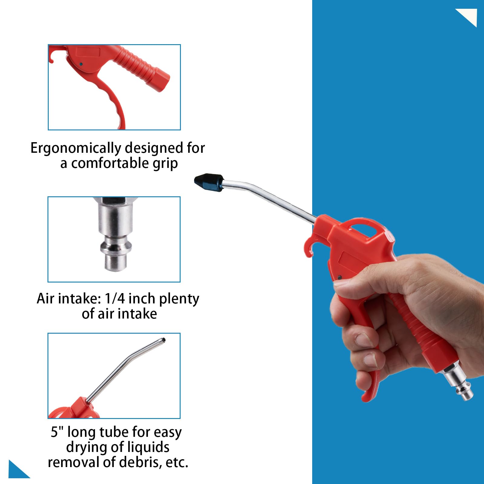 PNTGREEN Air Blow Gun, 4" Air Nozzle Blow Gun, Air Compressor Accessories and Dust Removal Cleaning Tool(1 Pack)