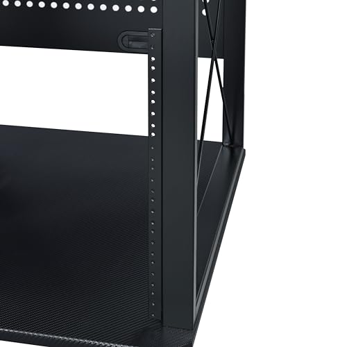 Acme Furniture Metal and Wooden Music Desk with Wheels, Black