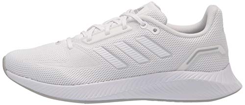 adidas Women's Runfalcon 2.0 Running Shoe, White/White/Silver Metallic, 6