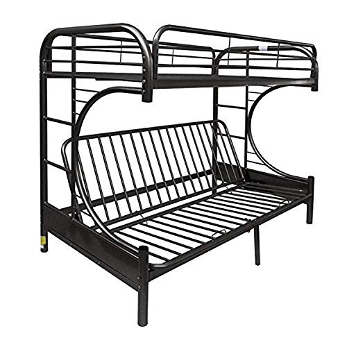 Acme Furniture Eclipse Twin XL Over Queen and Futon Bunk Bed in Black