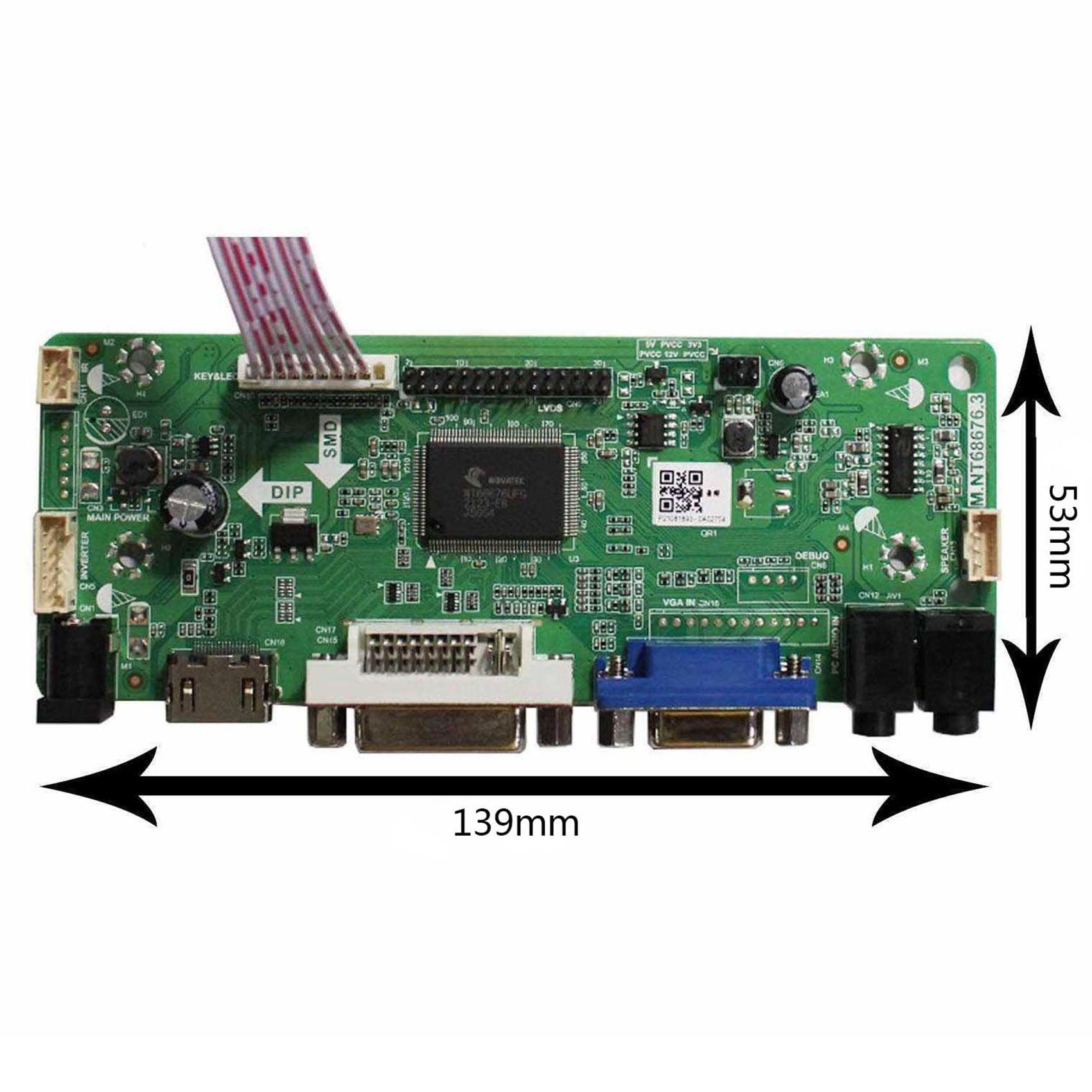 HDMI VGA DVI Audio LVDs Controller Board 40 Pin for 15.6" 17.3" 1920x1080 B156HW01 LP156WF1 N173HGE-L21 B173HW01 LP173WF1 WLED LCD Screen