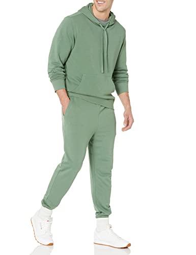Amazon Essentials Men's Lightweight Long-Sleeve French Terry Hooded Sweatshirt (Available in Big & Tall), Sage Green, Large
