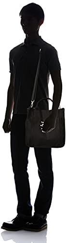 Kangol Tote Bag, Thick Cotton Canvas, 2-Way, Shoulder Bag, Mother's Bag, Square Shape, L, Black