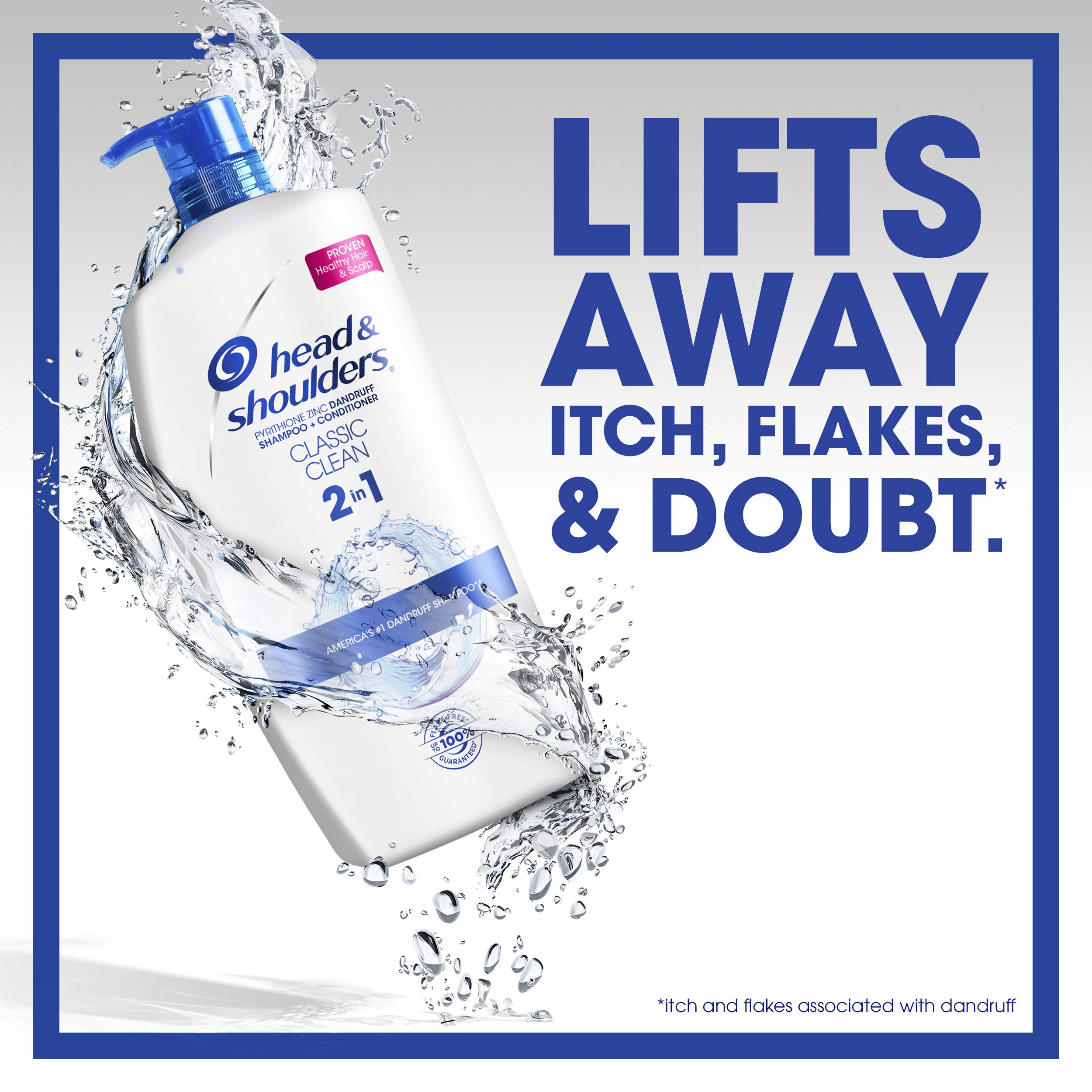 Head and Shoulders Classic Clean Anti-Dandruff 2 in 1 Shampoo and Conditioner, 32.1 fl oz