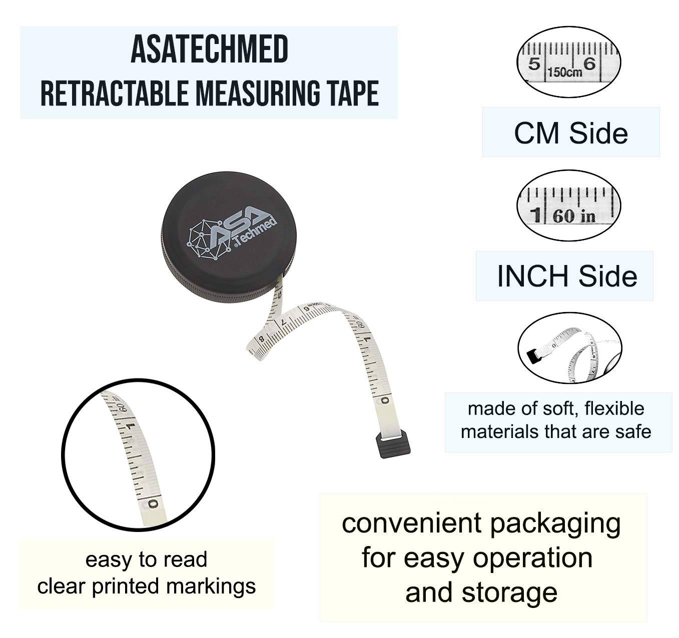 ASA TECHMED Dual Head Stethoscope Set with Snellen Eye Chart, Taylor Percussion Hammer, Otoscope w/Batteries, LED Pupil Gauge Penlight, Retractable Tape Measure, 4 in 1 Ballpoint Pen