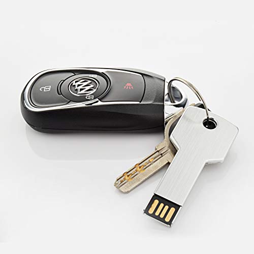 KOOTION 32GB USB Key Flash Drive Metal Thumb Drive USB 2.0 Memory Stick Keychain Tile Design, Sliver