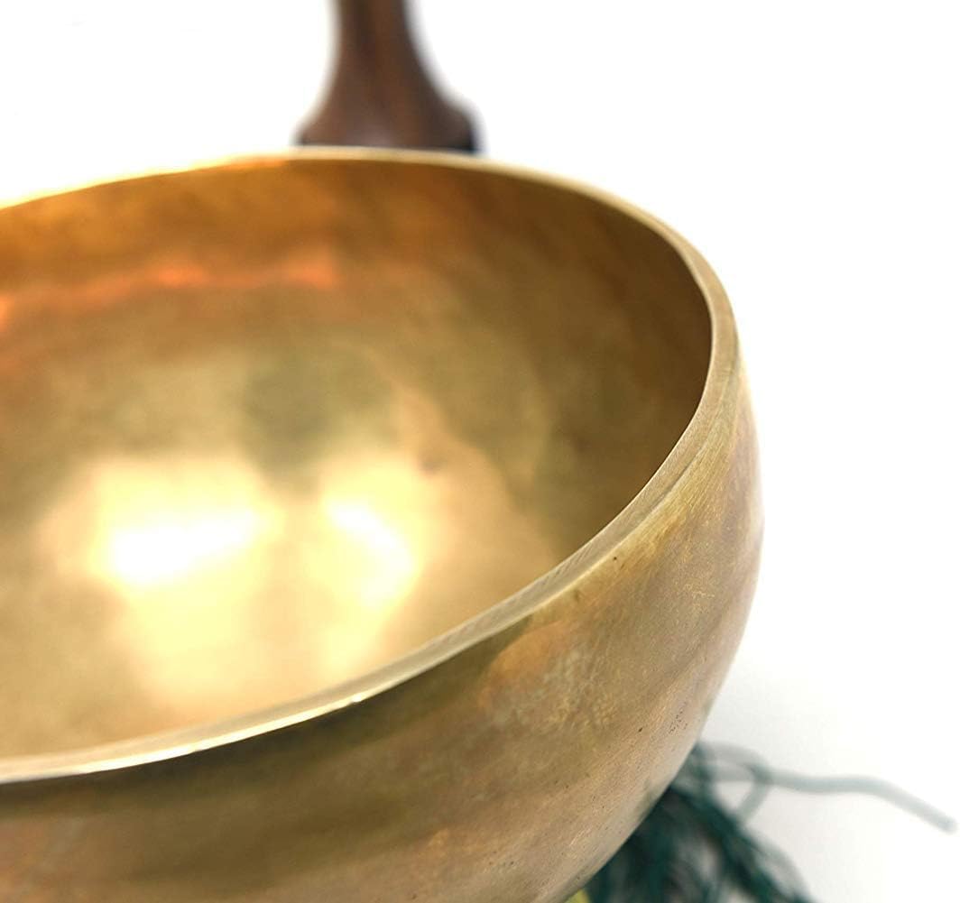 9" Large Master Healing Hand hammered Tibetan Singing Bowl ~ Great for Meditation, Yoga, Sound Bath, Mindfulness, Relaxation ~ Cushion, Wooden Mallet & Drumstick Included