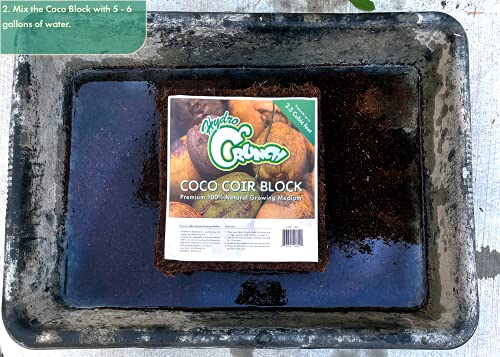Hydro Crunch CB801 Coco Coir 2.5 Cubic Ft Block of Soiless Growing Media, Brown