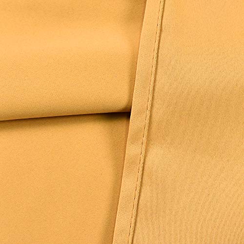 DECOVSUN Mustard Yellow Valance for Kitchen Windows Solid Gold Yellow Blackout Curtain Valance with Grommet for Bedroom Short Straight Drape Valance for Living Room 52X18 1 Panel