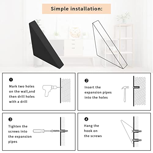 BIGLUFU Wooden Coat Hooks, 6 Packs Natural Wooden Coat Racks, Wall Mounted Single Wall Wood Hook Rack, Minimalist Heavy Duty Robe Hook Hat Rack Black