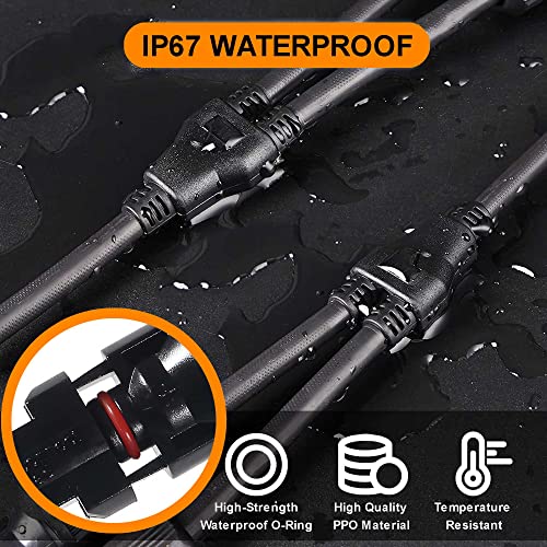 ALAMSCN 4 Pairs Solar Connector Y Branch Parallel Adapter Cable Wire Plug 2 to 1 Male Female Connectors (M/FF, F/MM) for Solar Panel with PV Cable Clips