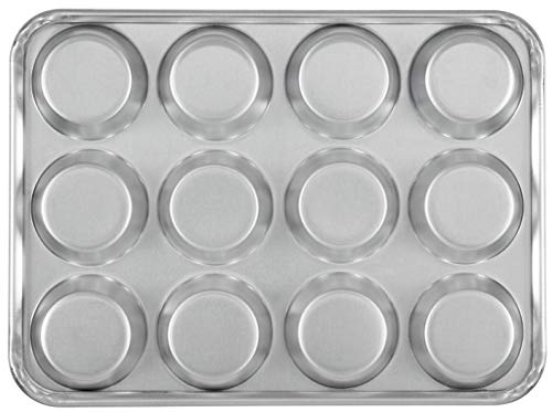 AmazonCommercial Aluminum Muffin Pan, 12 Cup with Lid