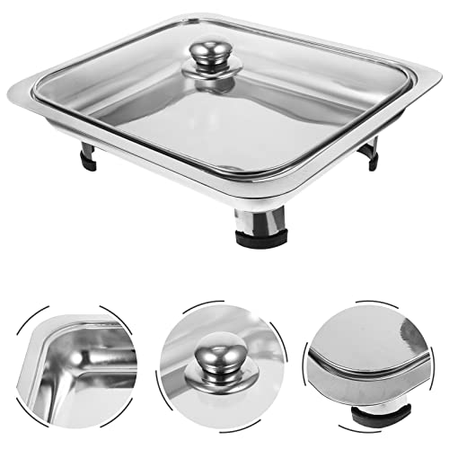 Buffet Food Holder Buffet Server Stainless Steel Chafing Dish Buffet Tray Chaffing Servers Rectangular Canteen Basin with Cover for Parties Buffets Buffet Food Warmer