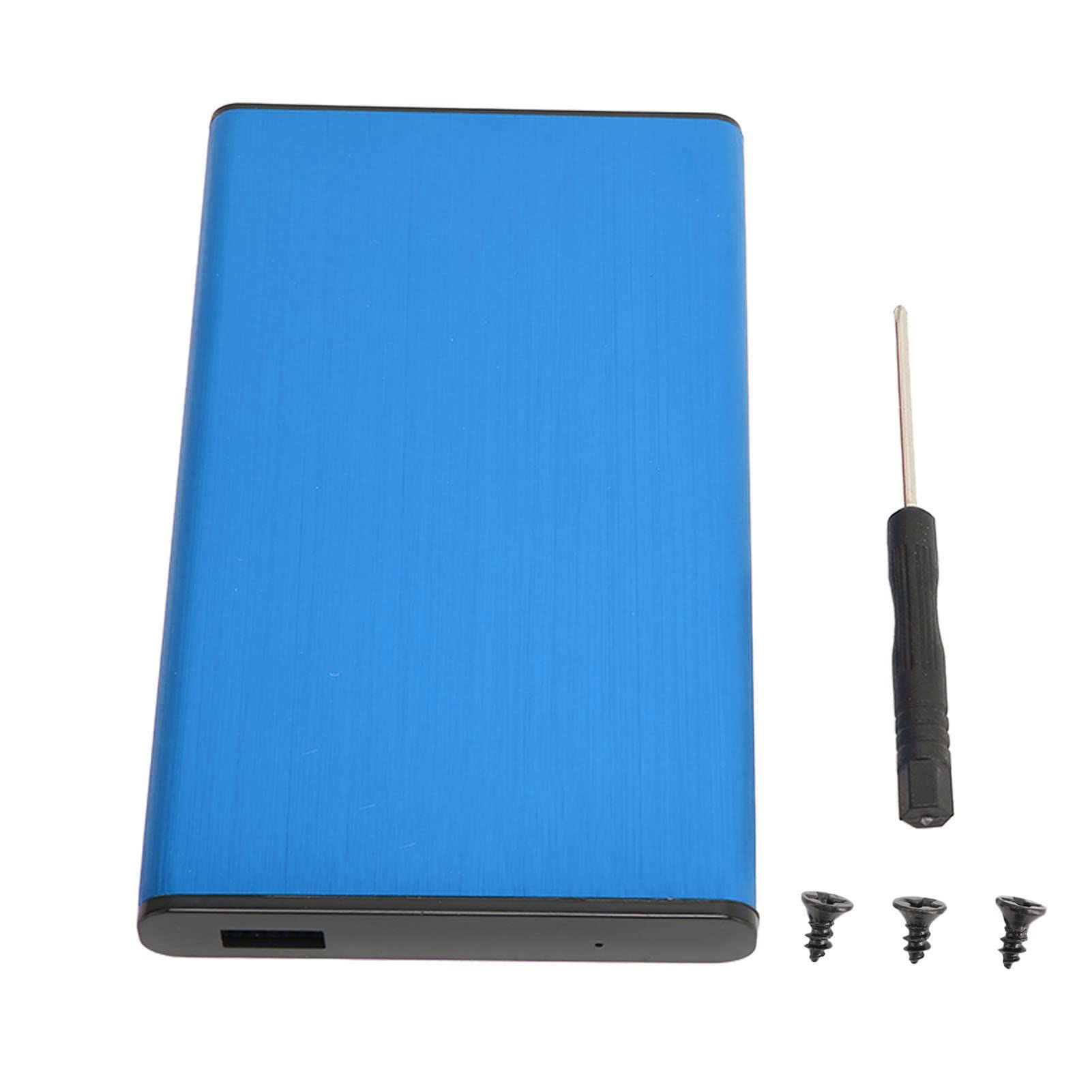 Acogedor USB 3.0 Portable Hard Drive Enclosure 2.5 Inch Aluminum Mobile Hard Drive Enclosure, with LED Status Indicator, Support 2TB Capacity, 6Gbps Transfer Rate (Blue)