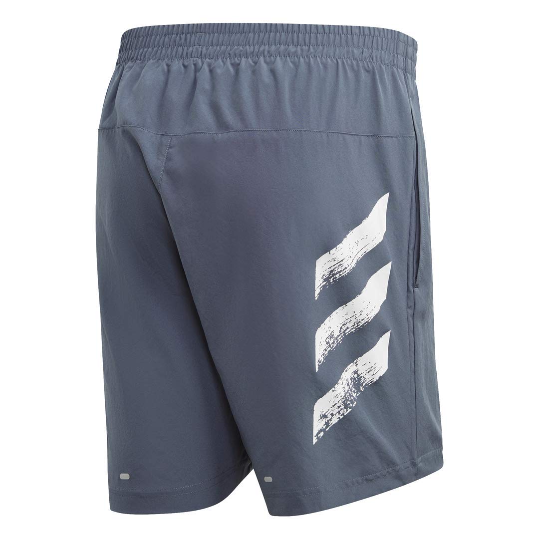 adidas mens Run It 3-Stripes PB Shorts Legacy Blue Large 9"