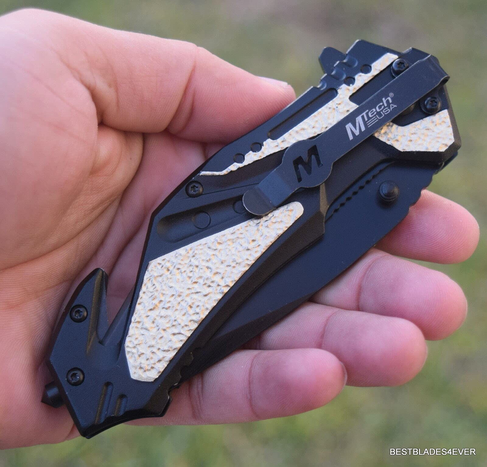 8.25 Inch Mtech Tactical Stainless Steel Open Folding Pocket Knife With Clip Outdoor Survival Hunting Knife for Camping by Survival Steel