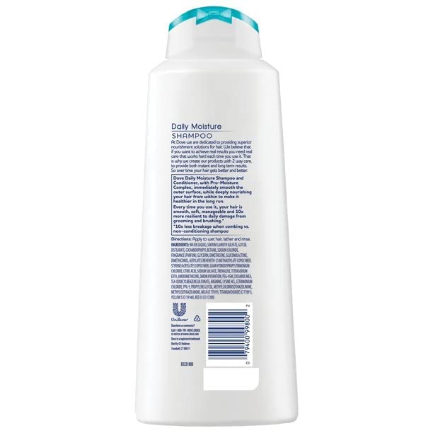 Dove Daily Moisture Shampoo 20.4 oz ( Pack of 2)