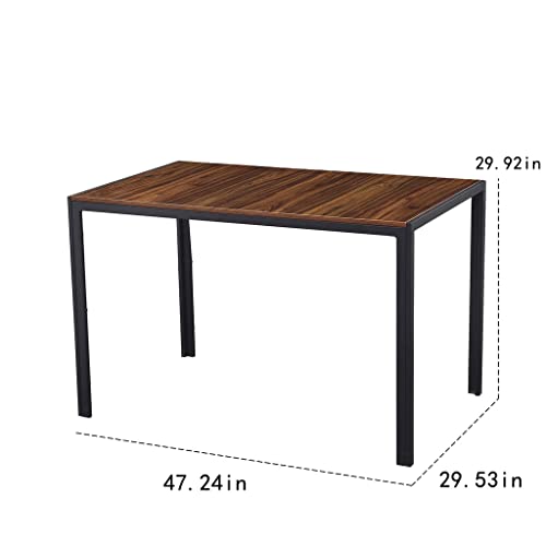 Dining Chair Set for 4 1 Wood Top Casual Coffee Table 4 Leather Chairs with Cushions and High Backs