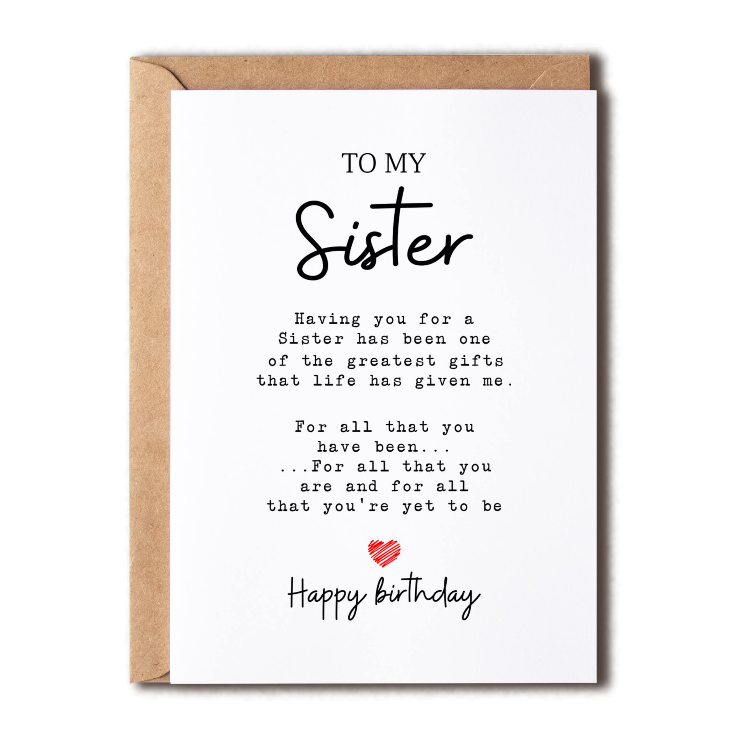 To My Sister - Sister Birthday Card - Sister Is The Greatest Gifts In My Life - Birthday Card For Sister - Gift For Sister Card- Christmas Gifts For Sister