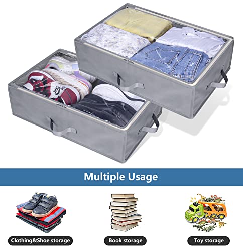 AOODA Large Hat Storage Box for Baseball Caps Organizer, Holds Up to 50 Caps Wide Hat Organizer for Closet with Cardboard, Under Bed Hat Holder, Grey