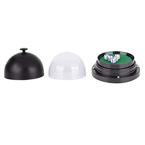 Bnineteenteam Dice Roller Cup,Automatic Dice Roller Cup KTV Pub Bar Transparent Plastic Cover Party Game Play with 5 Dices