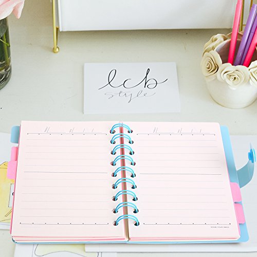 Pocket Spiral Journal Mini Notebook, Traveler Cute Diary, 5 Subject Planner, Ruled Small Writing Paper Hard Cover Notepad, Index Label, 100 Sheets, 5.1"×3.5" Smile Printed Memo Pad